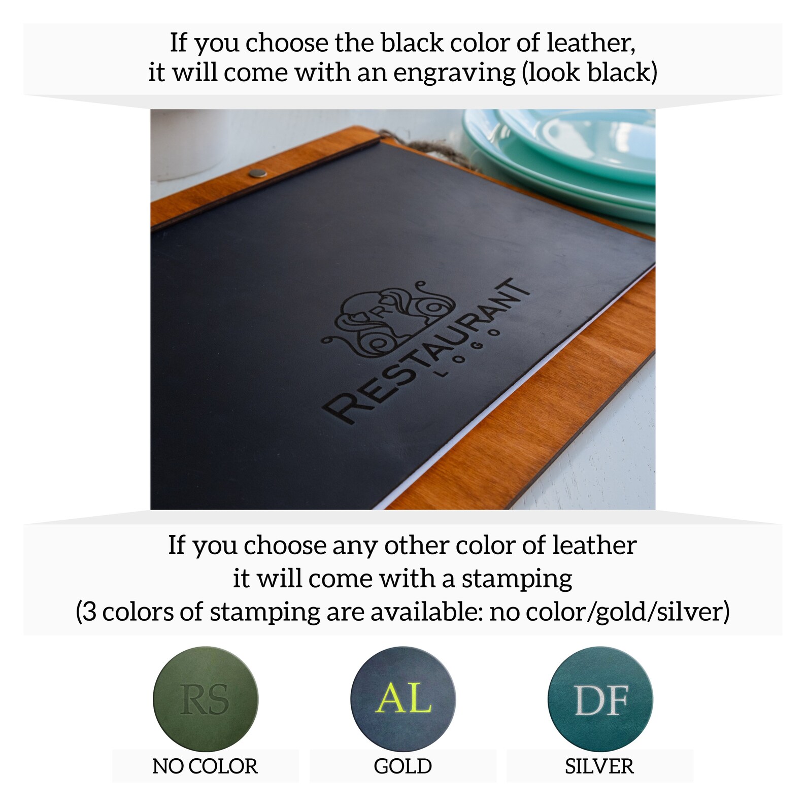 Restaurant Menu Cover, Personalized Menu Holder, Menu Holder Leather ...