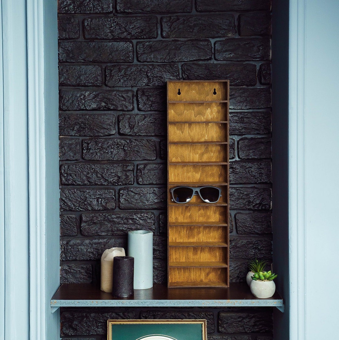 Glasses Holder Stand, Wood Glasses Holder, Sunglass Holder for Wall ...