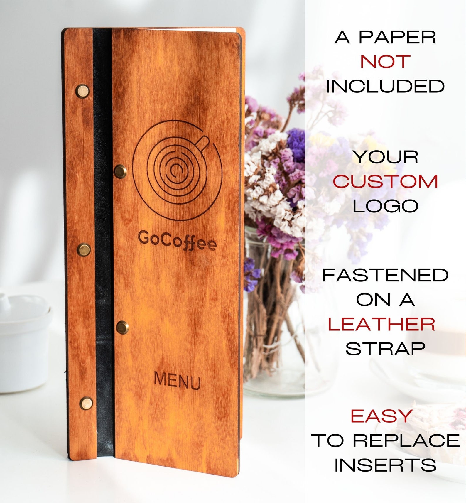 Coffee Bar Menu Folder Coffee Menu Cover Wooden Menu Folder - Etsy