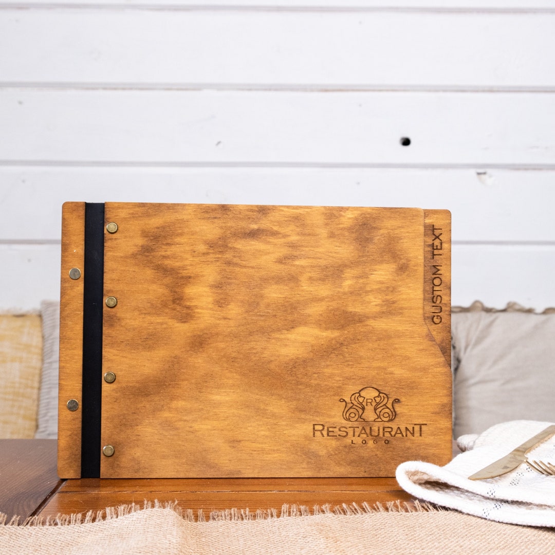 Restaurant Menu Cover, Restaurant Menu Holder, Wooden Menu Folder, Wood ...