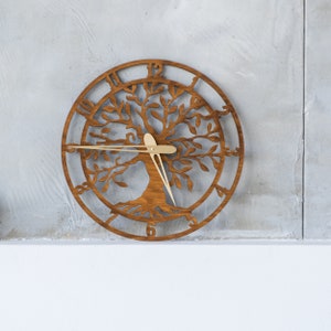 Modern Large Silent Clock, Tree Clock, Farmhouse Clocks for Wall, Tree ...