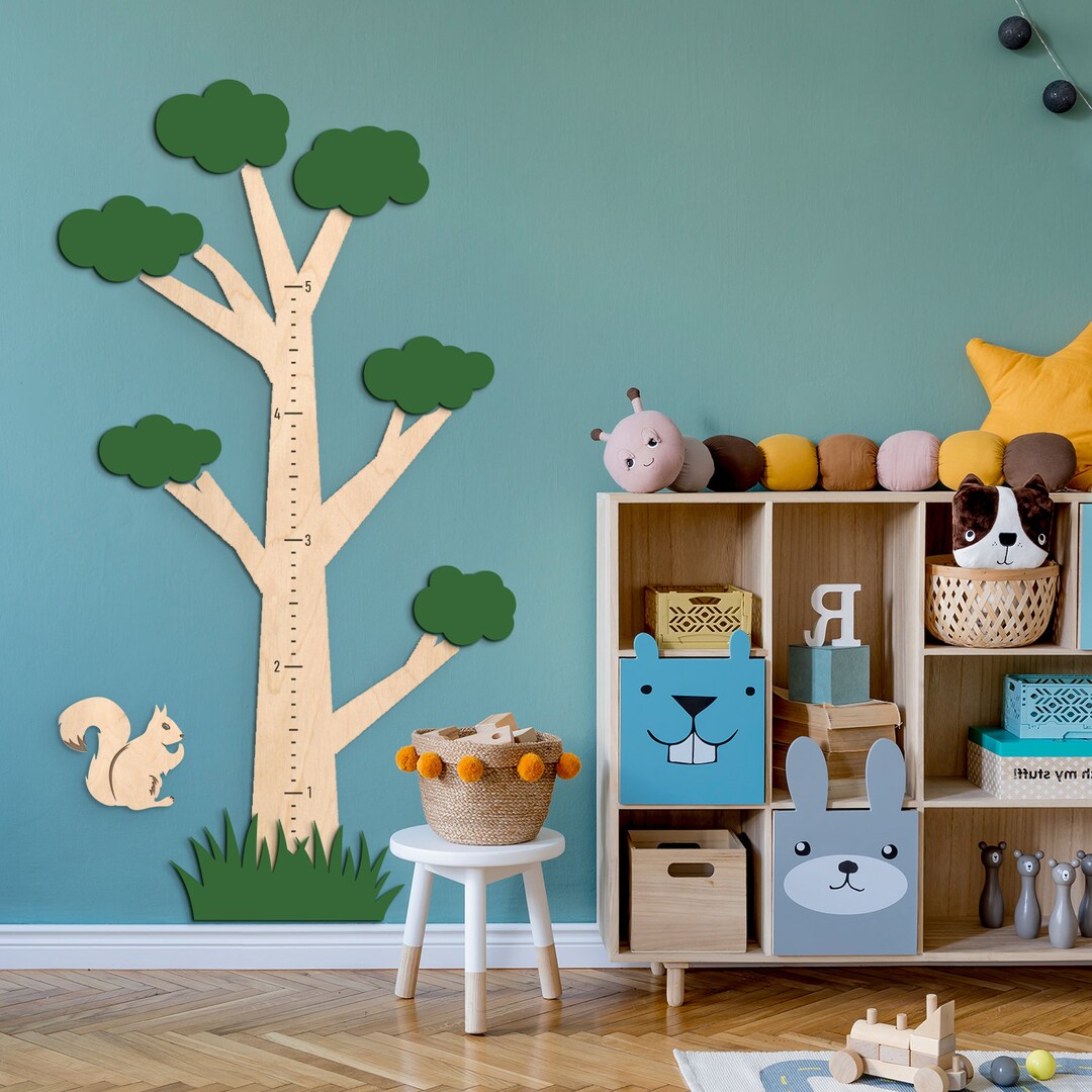 Growth Chart Tree Wooden, Tree Height Chart, Wooden Height Chart for ...