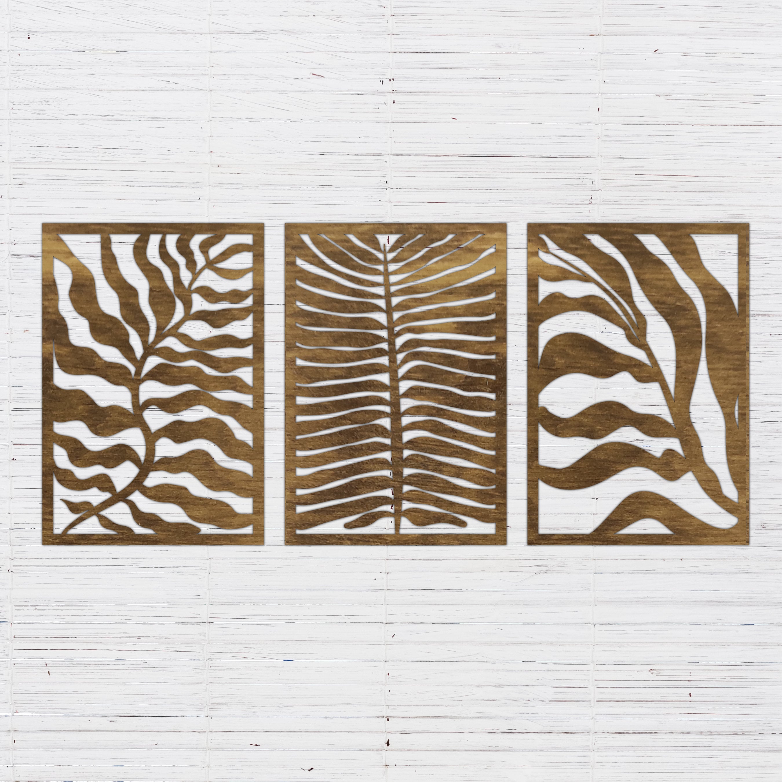 Wood Leaves Wall Art Tropical Leaves Wall Art Leaves Panel - Etsy