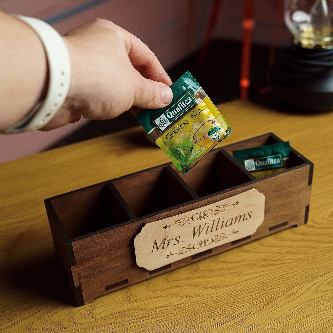 Wood Tea Bag Organizer, Tea Bag Storage Box, Tea Bag Holder, Tea ...