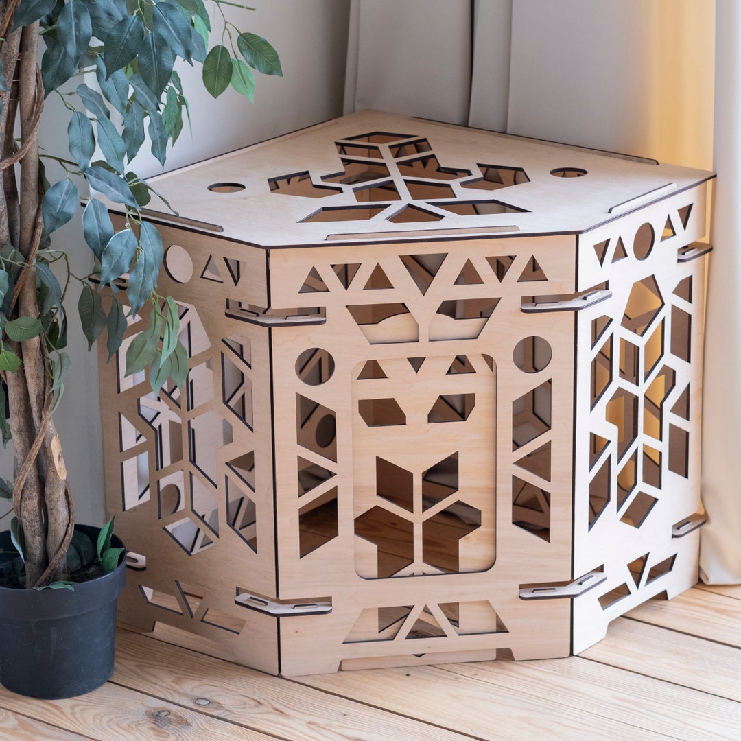 Corner Dog Crate Furniture, Dog House Indoor Large, Corner Dog Kennel ...