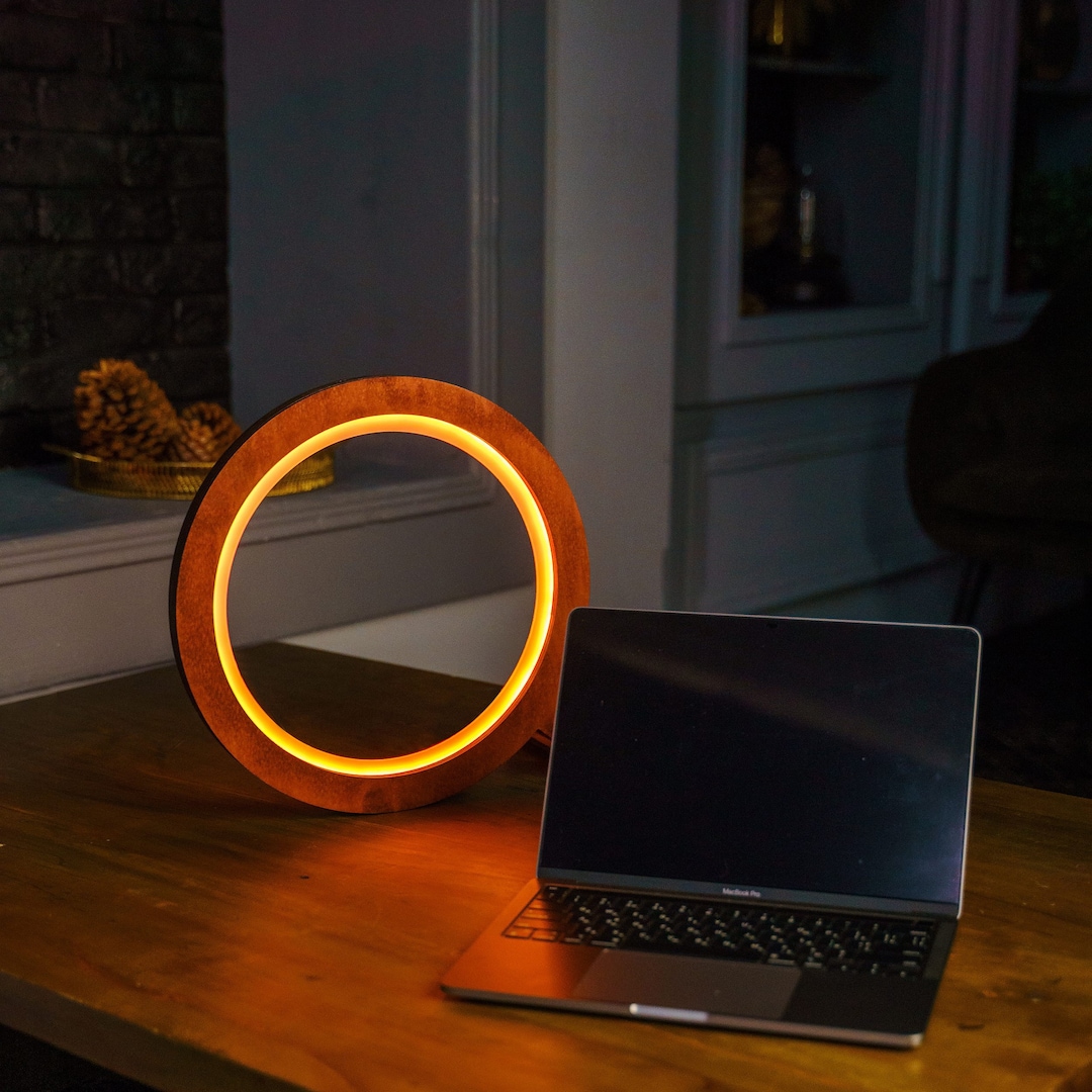 Led Circle Lamp Circular Lamp Circle Led Light Round Table - Etsy