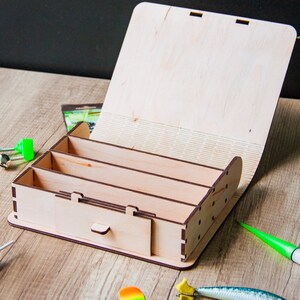 Wood Fishing Box, Tackle Box for Men, Engraved Fishing Box, Wood Tackle ...