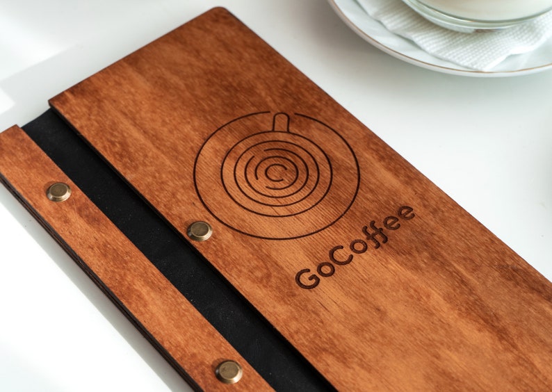 Coffee Bar Menu Folder Coffee Menu Cover Wooden Menu Folder - Etsy