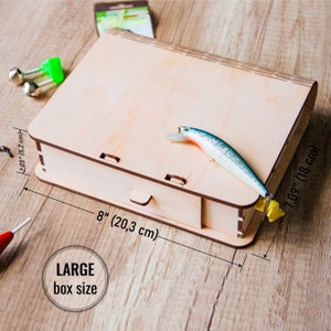 Wood Fishing Box, Tackle Box for Men, Engraved Fishing Box, Wood Tackle ...