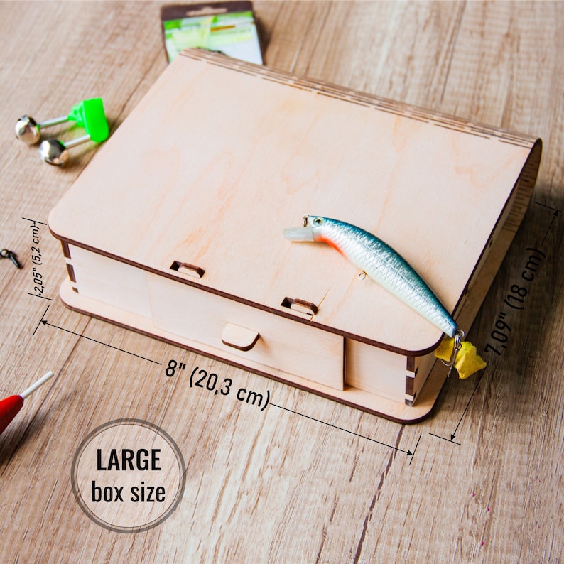 Wood Fishing Box, Tackle Box for Men, Engraved Fishing Box, Wood Tackle ...