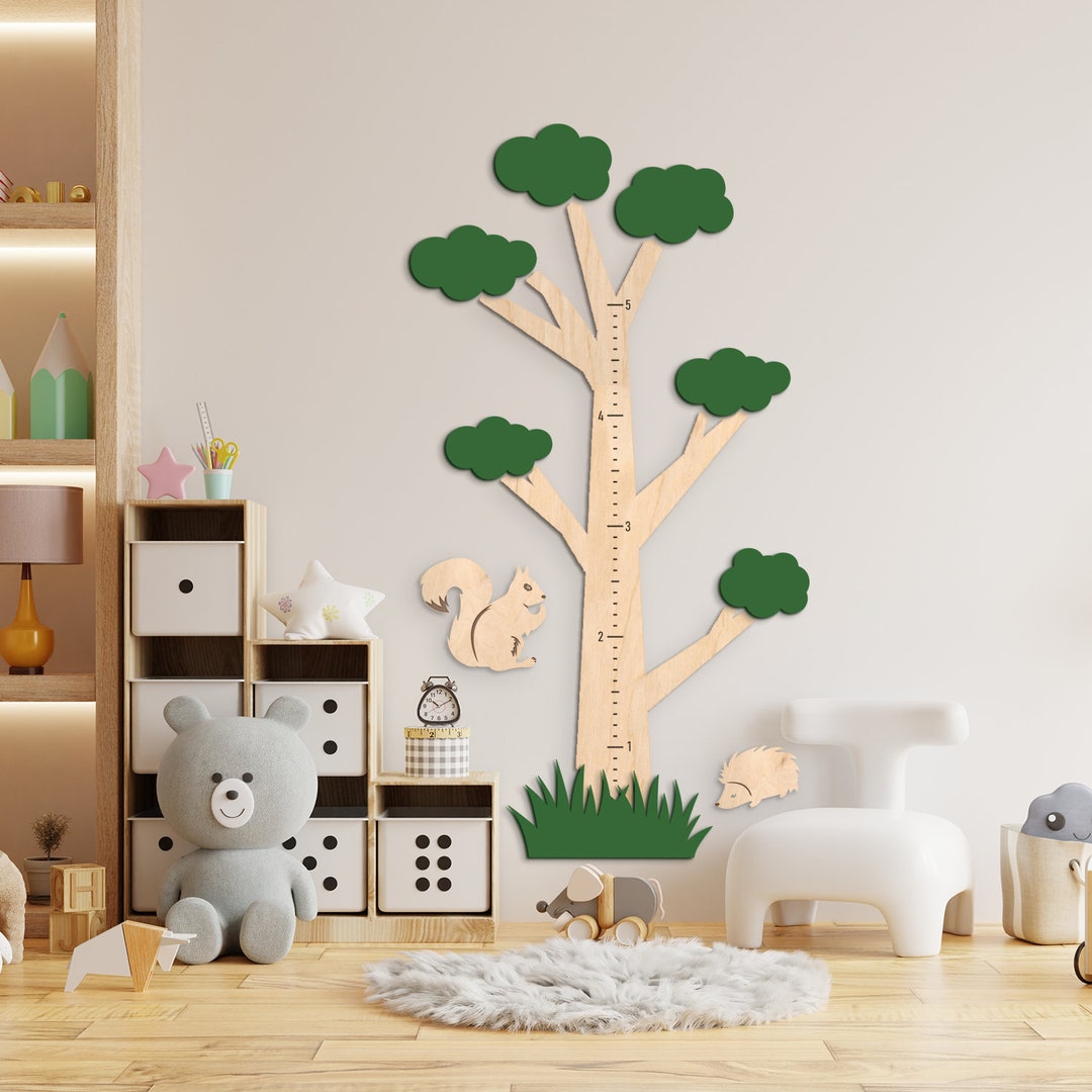 Tree Growth Chart, Growth Chart for Kids Room, Growth Chart Ruler Wood ...