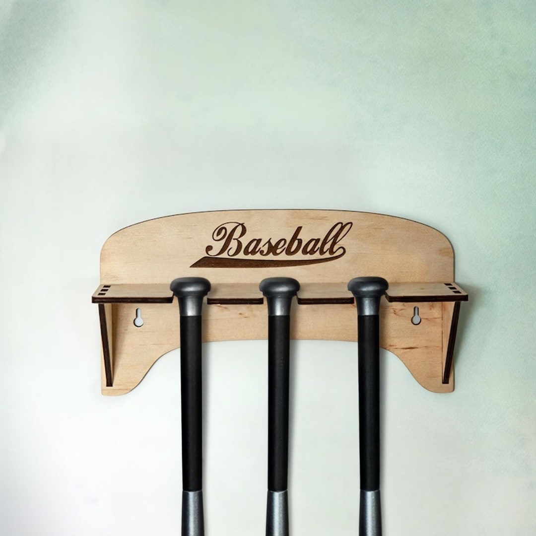 Pesonalized Wood Baseball Bat Wall Display, Baseball Bat Wall Mount ...
