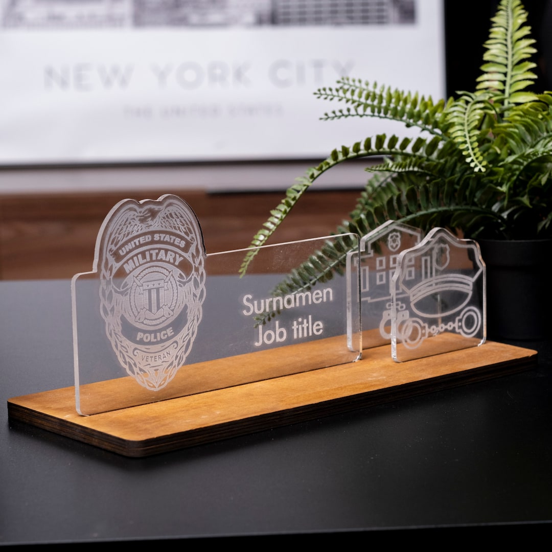 Police Officer Desk Name Plate, Personalized Desk Name Plate With ...