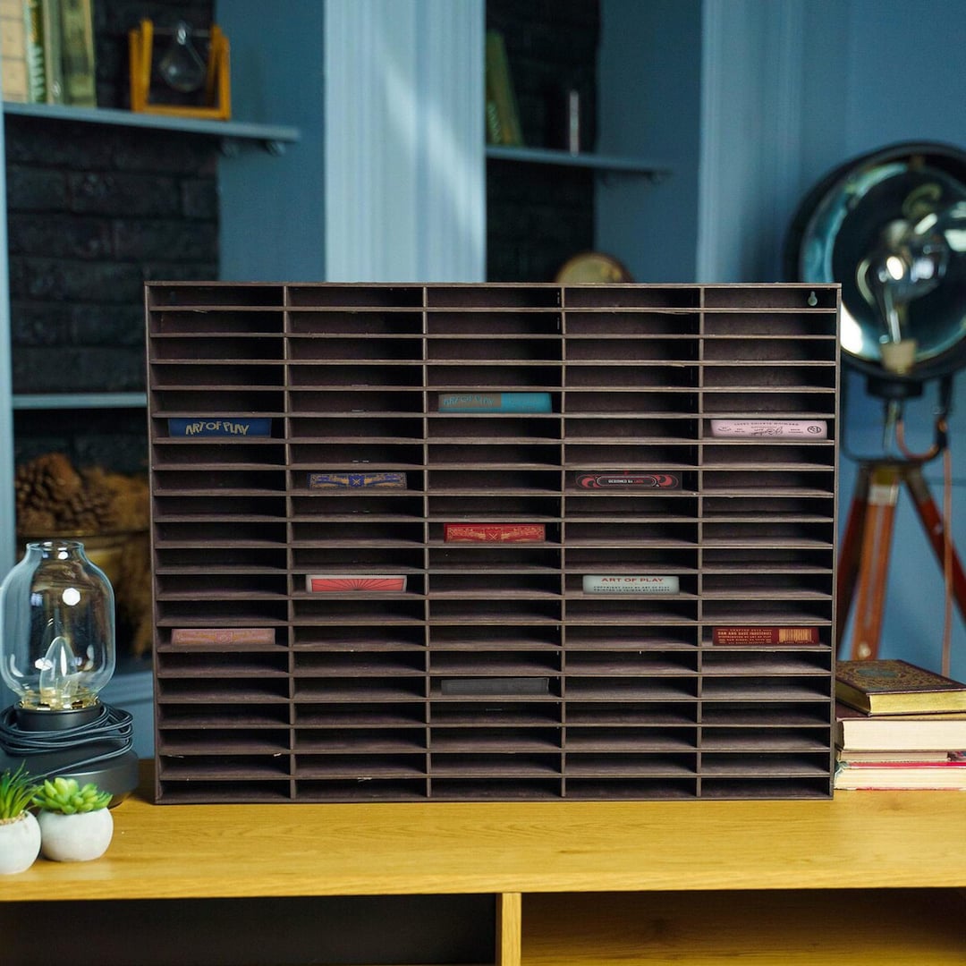 Wooden Playing Card Deck Holder, Wooden Playing Card Deck Shelf ...