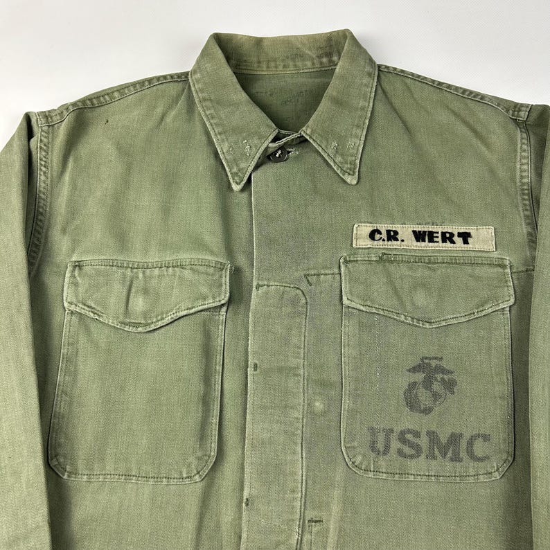 Vintage 1950s USMC P-56 Military Fatigue Button up Shirt - Etsy
