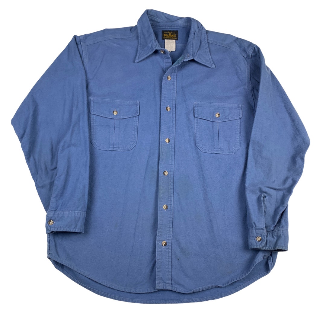 Vintage 1980s Deerkskin Chamois Long Sleeve Button up Shirt Size XL - Etsy