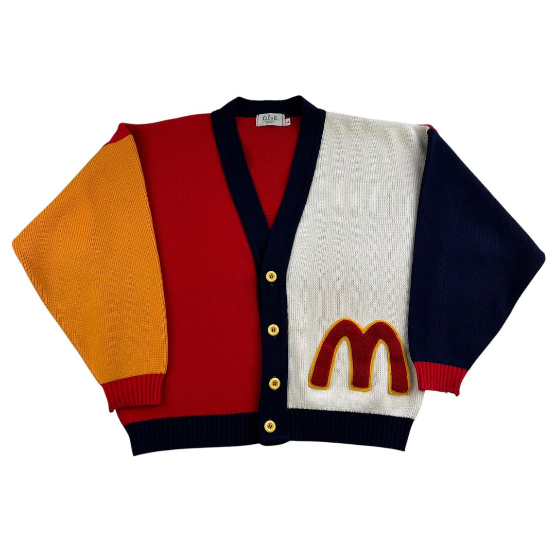 Vintage 1980s Mcdonald's Golden Arches Employee Issue Color Block ...