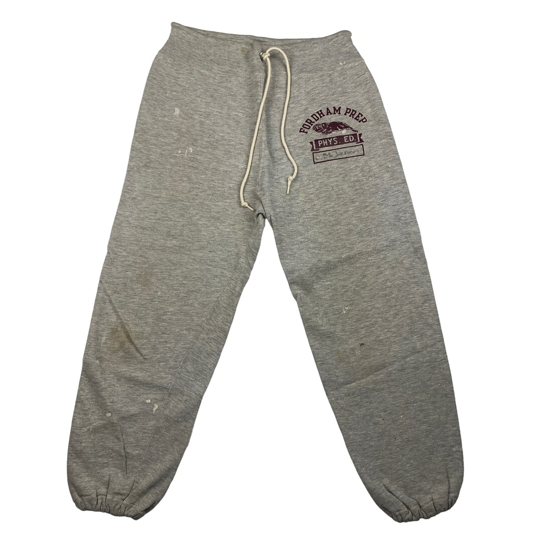 Vintage 1970s Champion Blue Bar Fordham Prep Collegiate Sweatpants Size ...