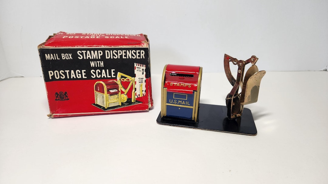 Vintage Stamp Dispenser and Postage Scale With Box - Etsy