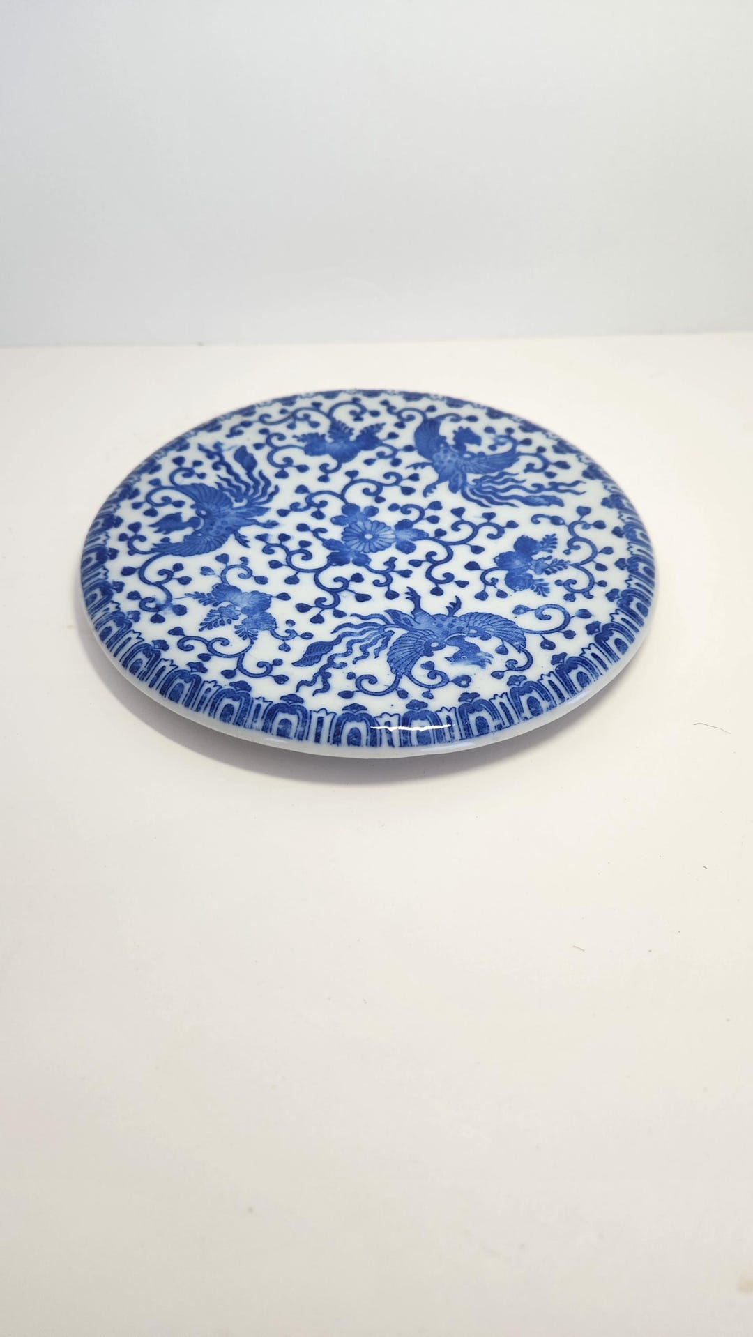 Vintage Blue and White Phoenix Ware Tea Pot Tile/trivet Japan - Etsy