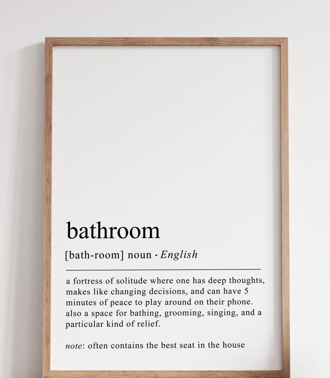 Funny Bathroom Definition Art Print: Modern Restroom Decor (digital ...