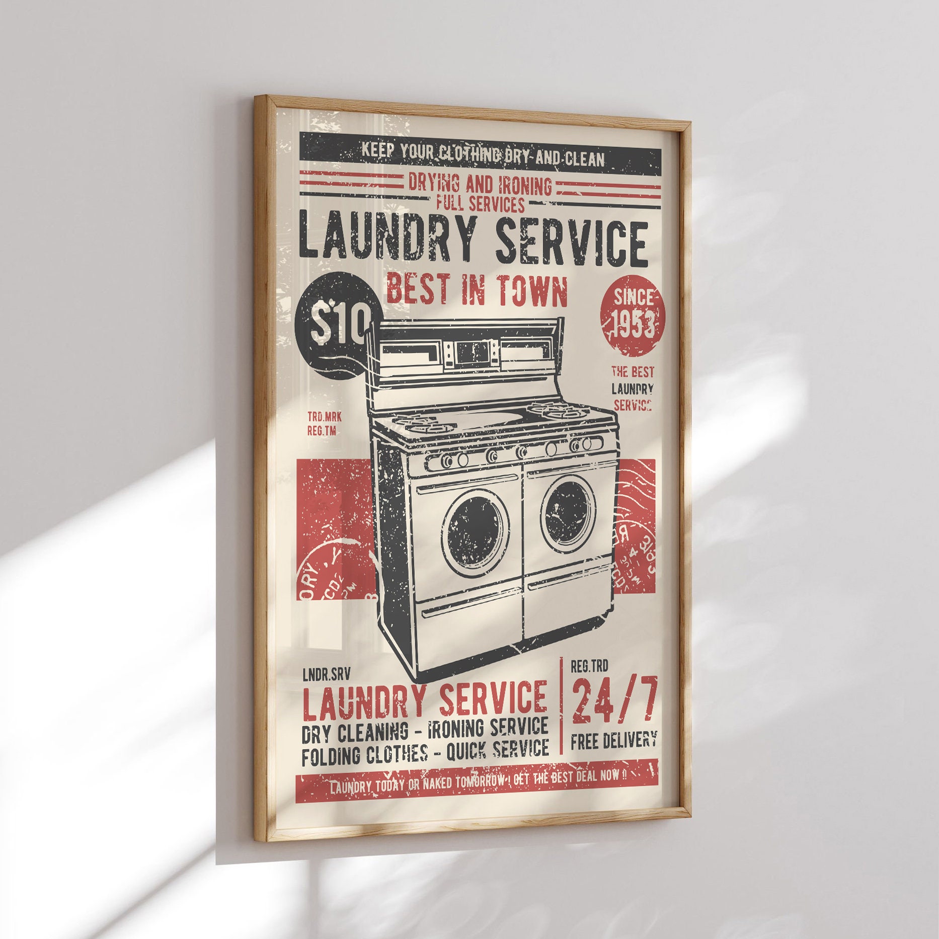 Retro Laundry Room Poster, Laundry Room Decor, Laundry Wall Art ...