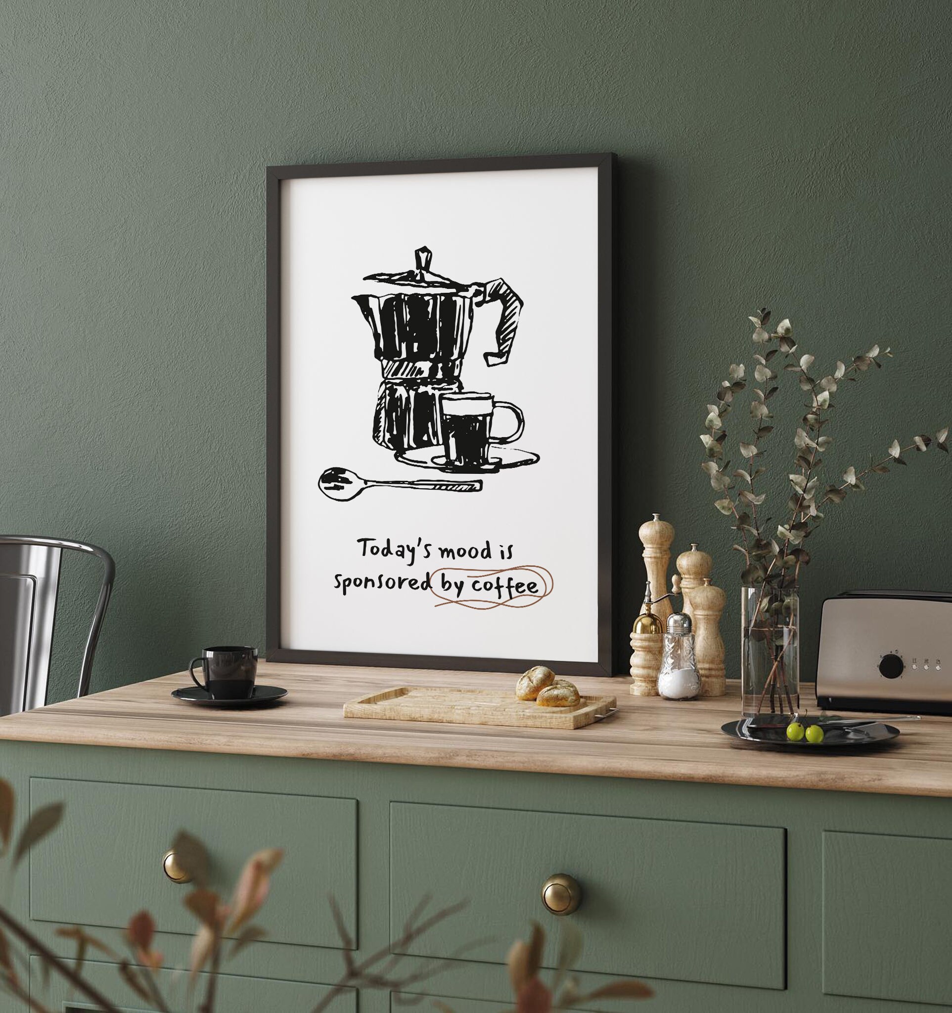 Coffee Wall Print, Coffee Bar Print, Aesthetic Kitchen Decor, Funny ...