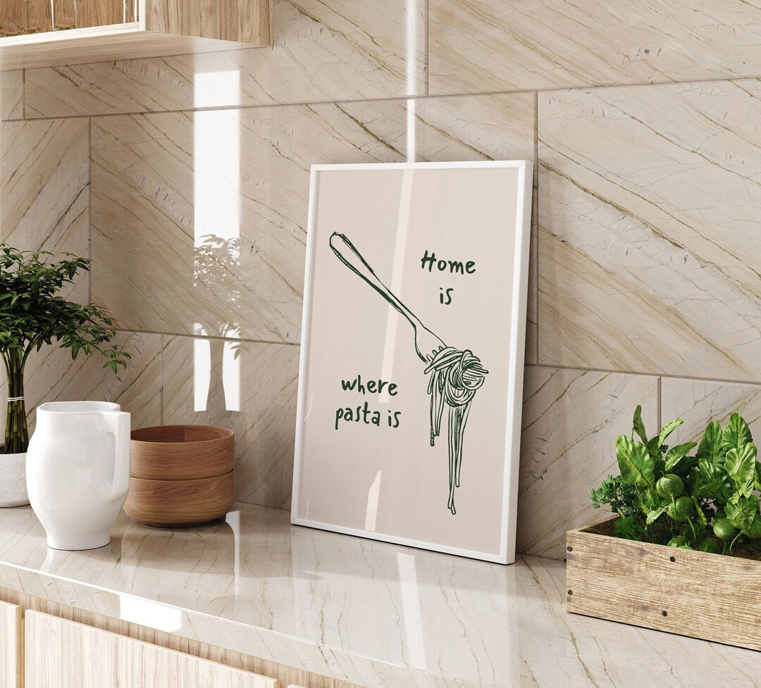 Retro Kitchen Wall Decor, Dining Room Wall Art, Pasta Kitchen Wall ...