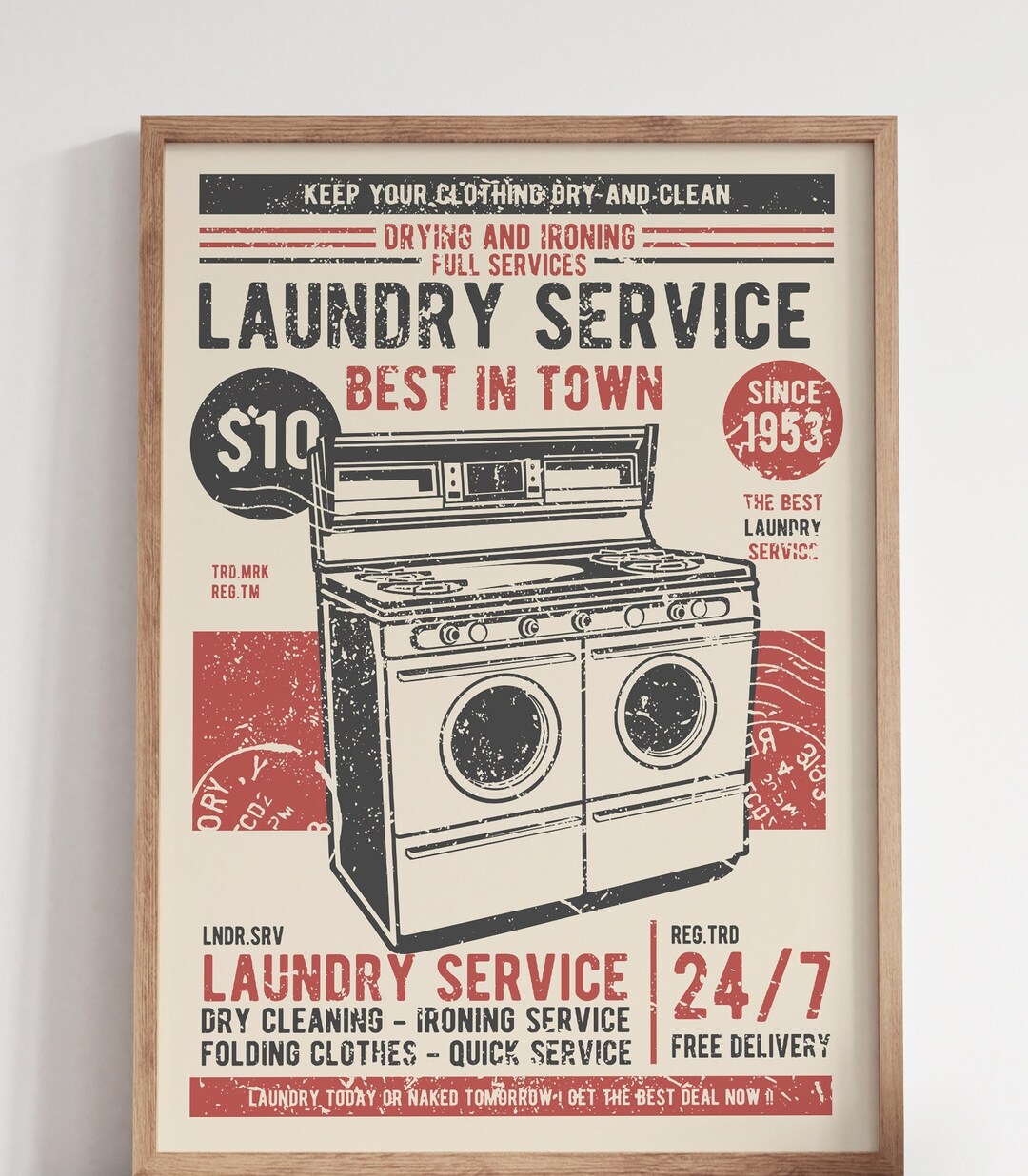 Retro Laundry Room Poster, Laundry Room Decor, Laundry Wall Art ...