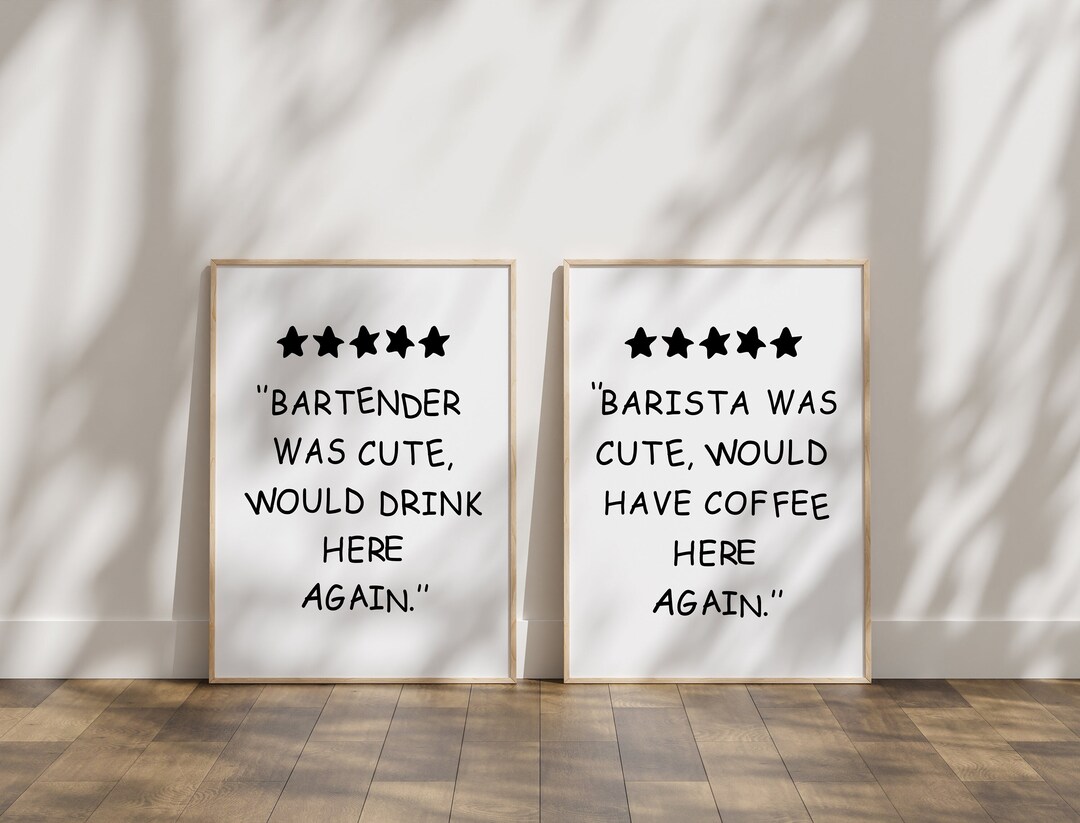 Bar Art Gallery Wall Set of 2, Cute Bar Decor, Bar Cart Printables ...