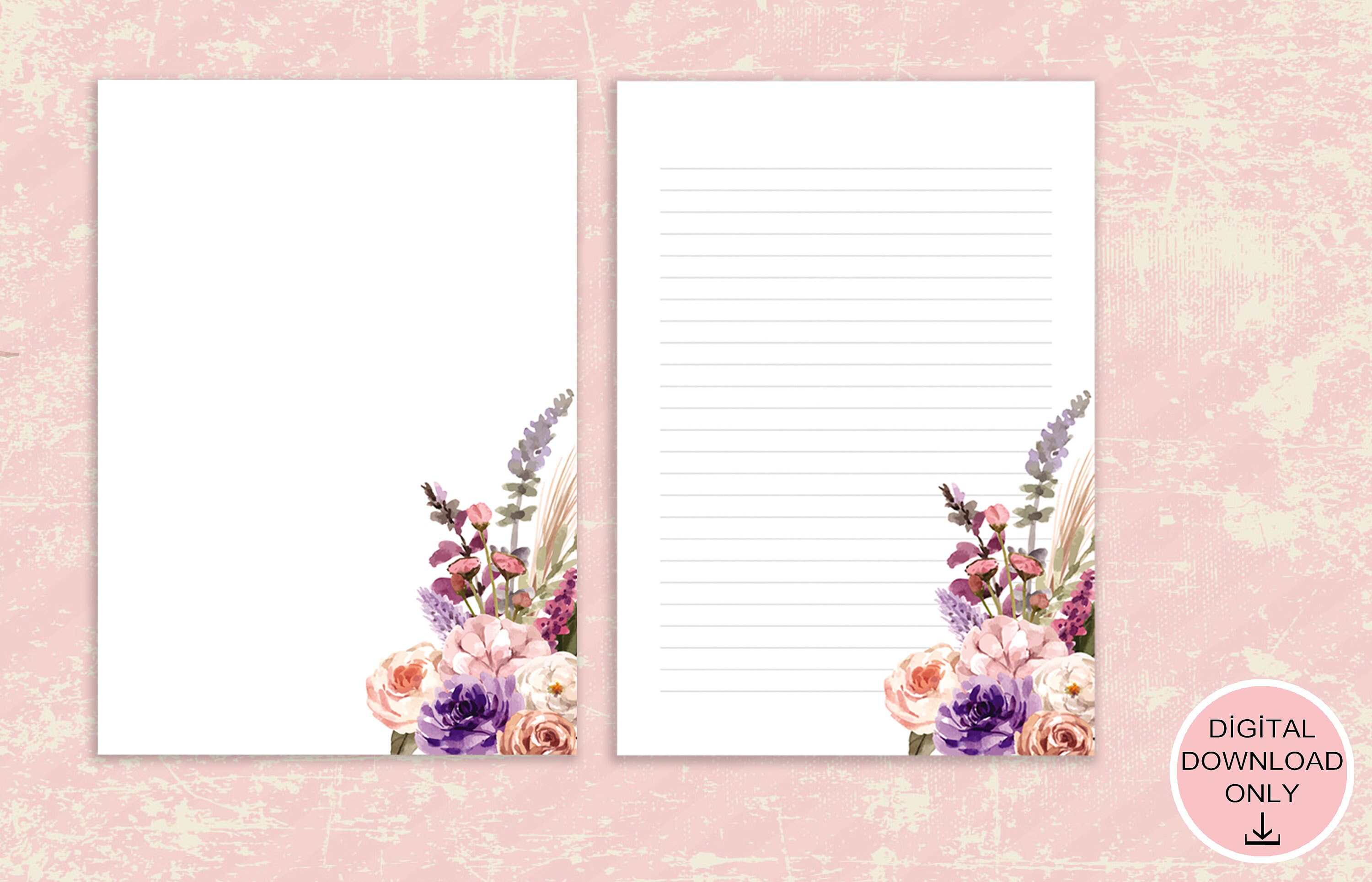 Printable Floral Stationery 8 Floral Writing Paper Digital - Etsy Australia