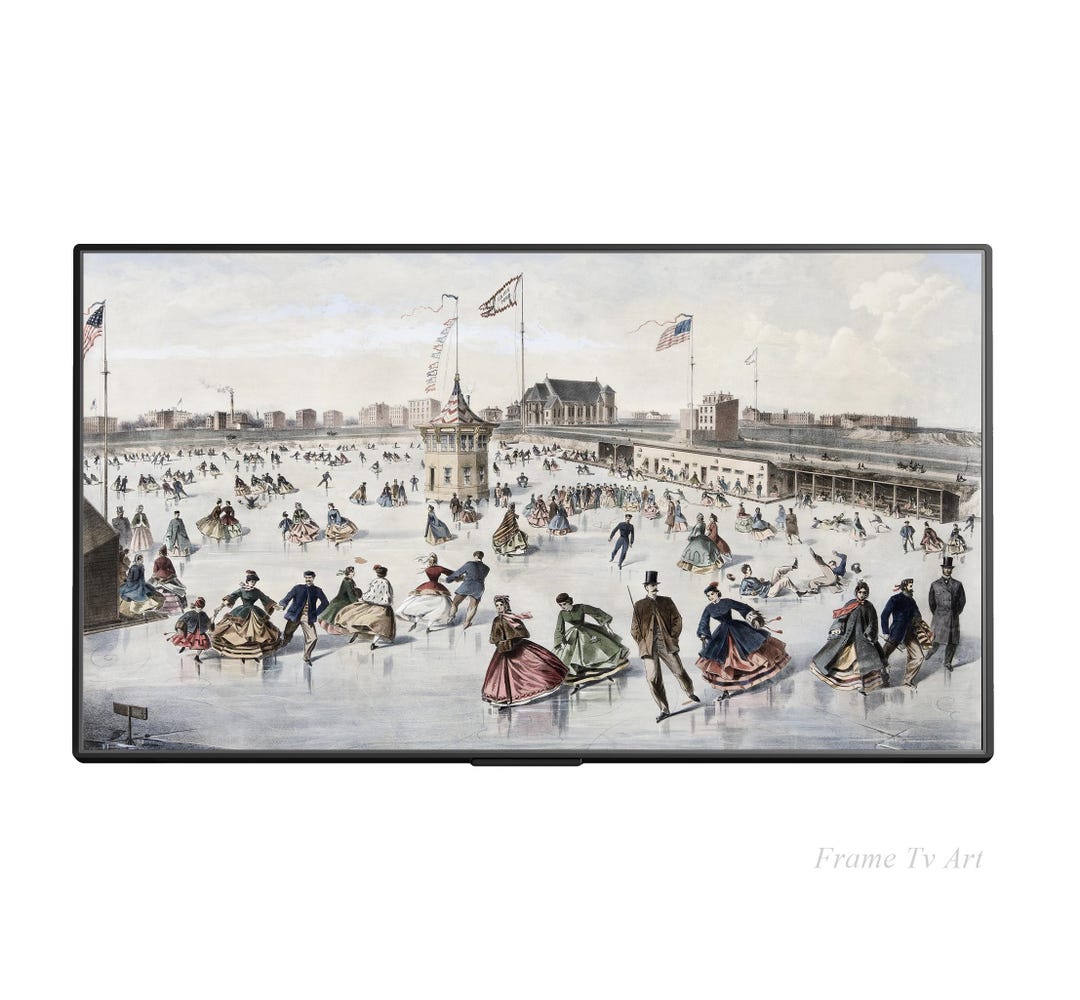 Vintage Ice Skating Print, Antique Winter Scene, Victorian Era Art ...