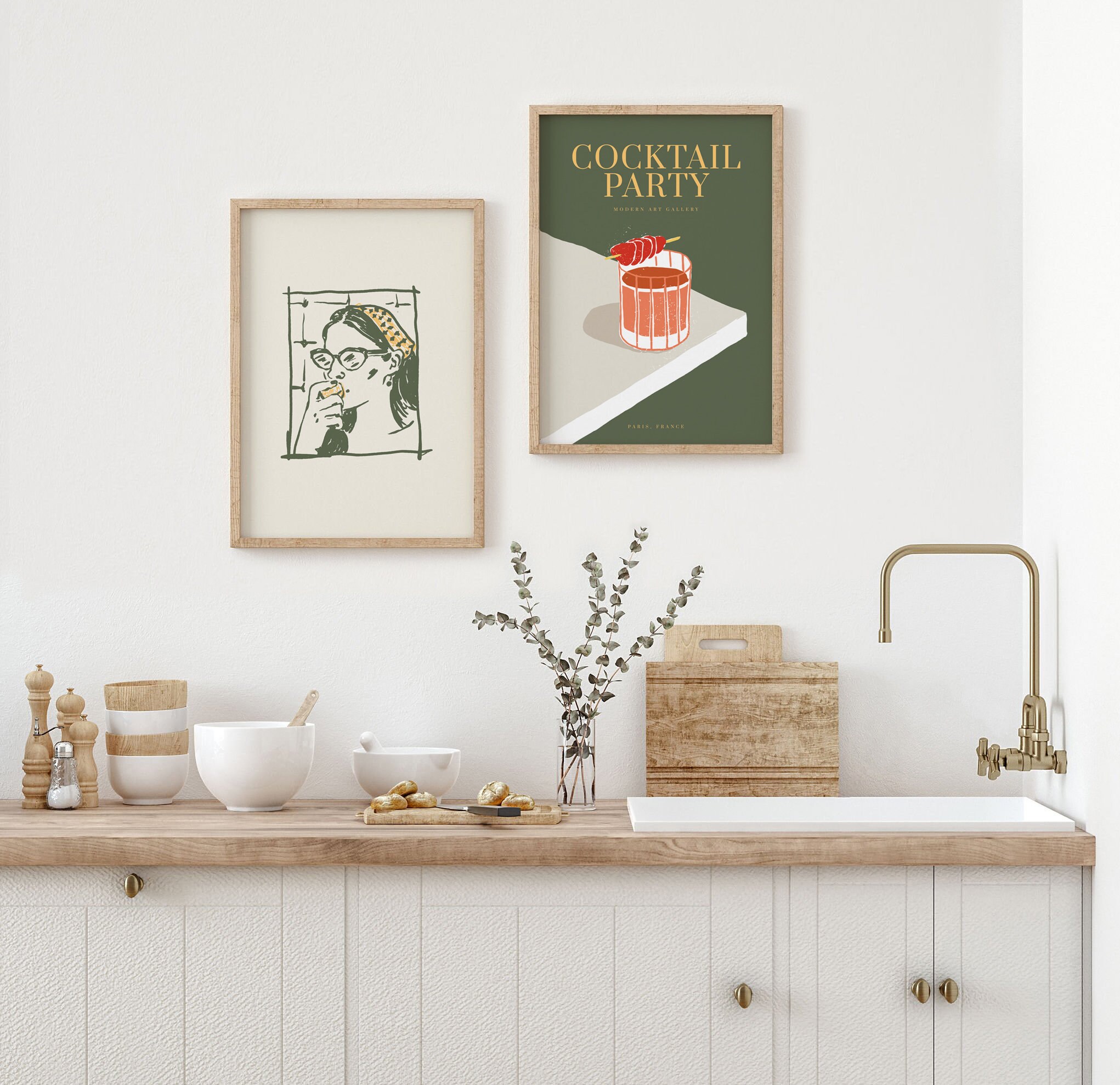 Kitchen Wall Art, Kitchen Print Set of 8, Aesthetic Kitchen Decor ...