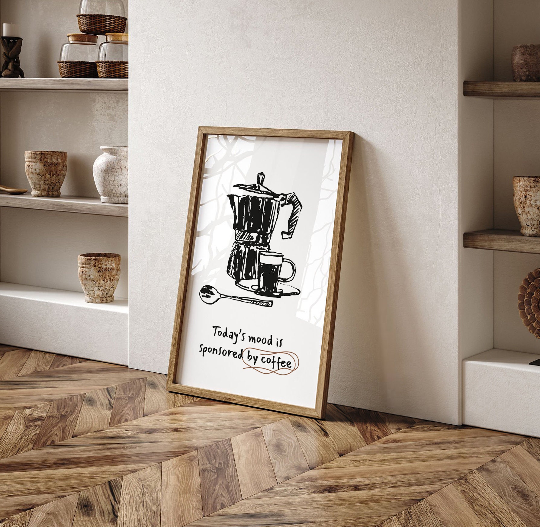 Coffee Wall Print, Coffee Bar Print, Aesthetic Kitchen Decor, Funny ...