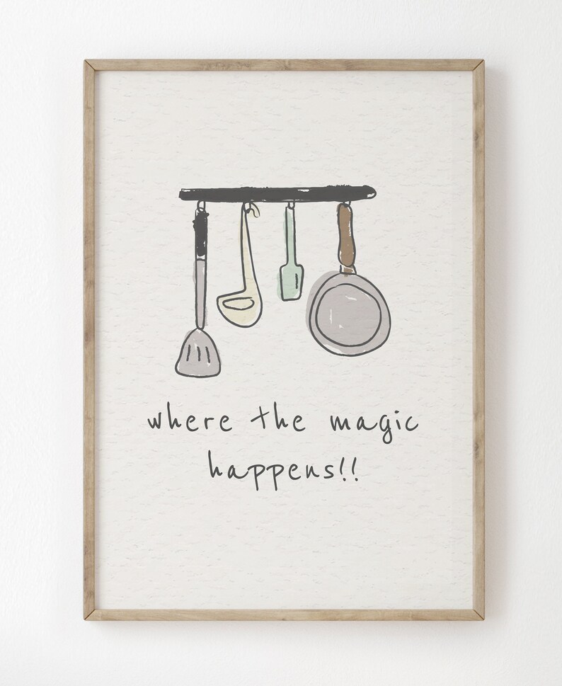 Kitchen Wall Art, Aesthetic Kitchen Decor, Cute Kitchen Print ...