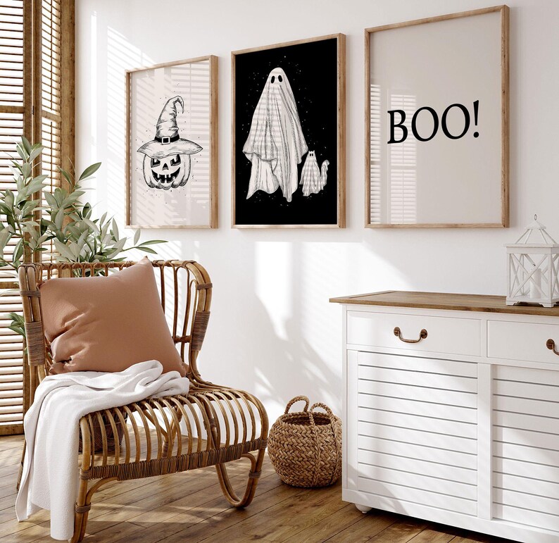 Halloween Set of 3 Prints, Halloween Gallery Wall Art, Printable ...