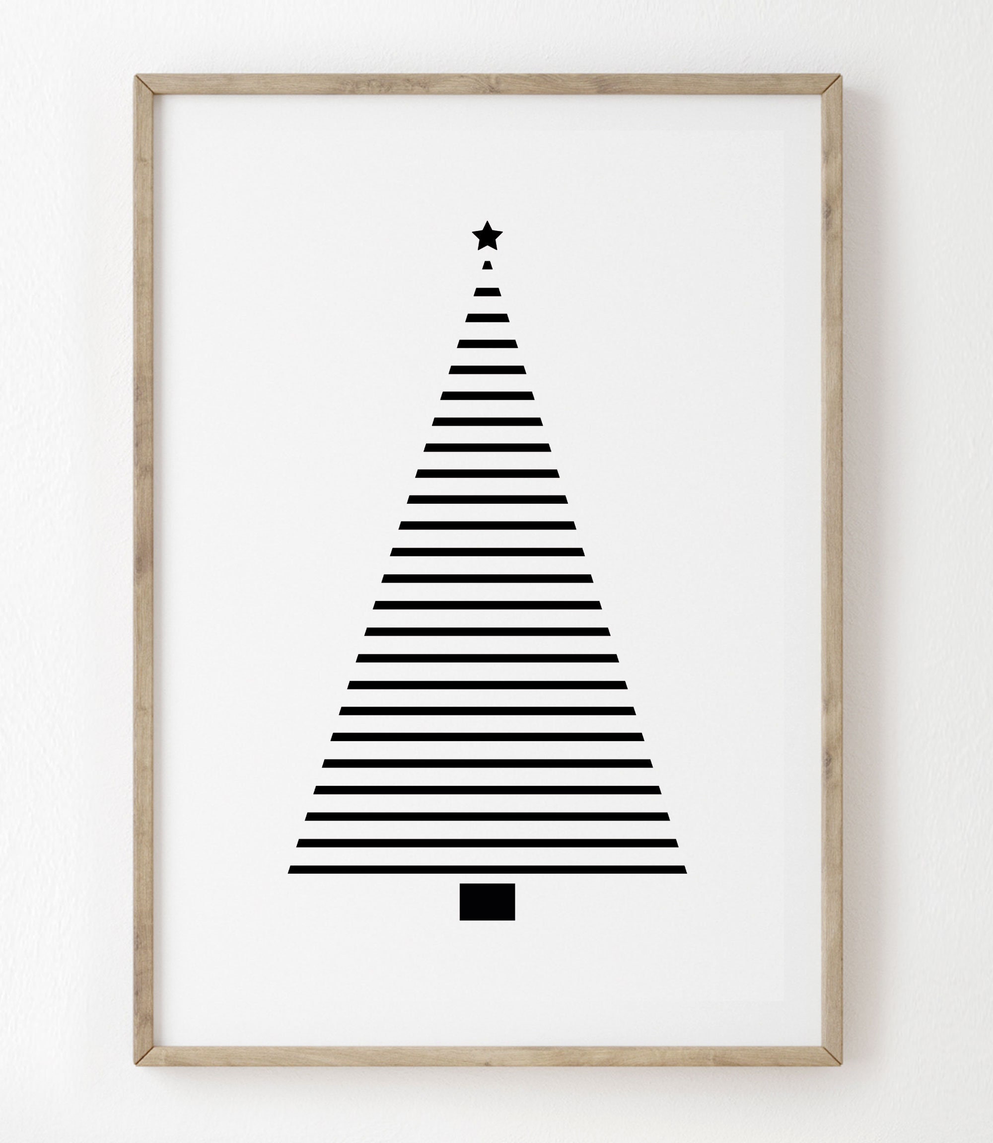 Black Cristmas Tree Poster, Cozy Christmas Wall Decor, Christmas Wall ...