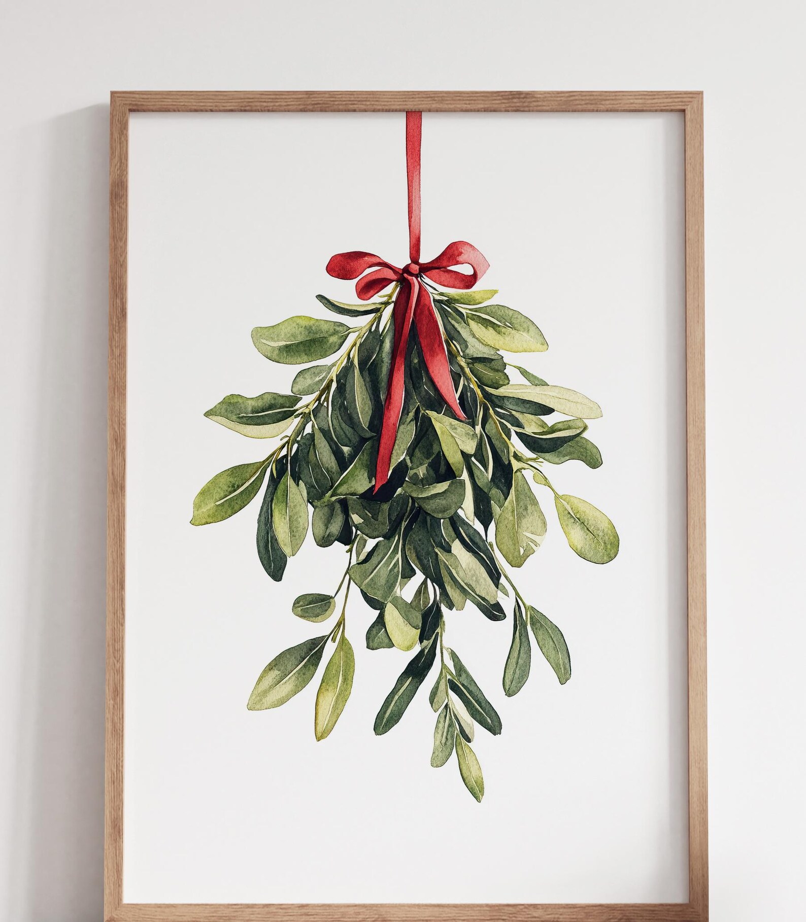 Christmas Mistletoe Print, Printable Christmas Decor, Farmhouse Wall ...
