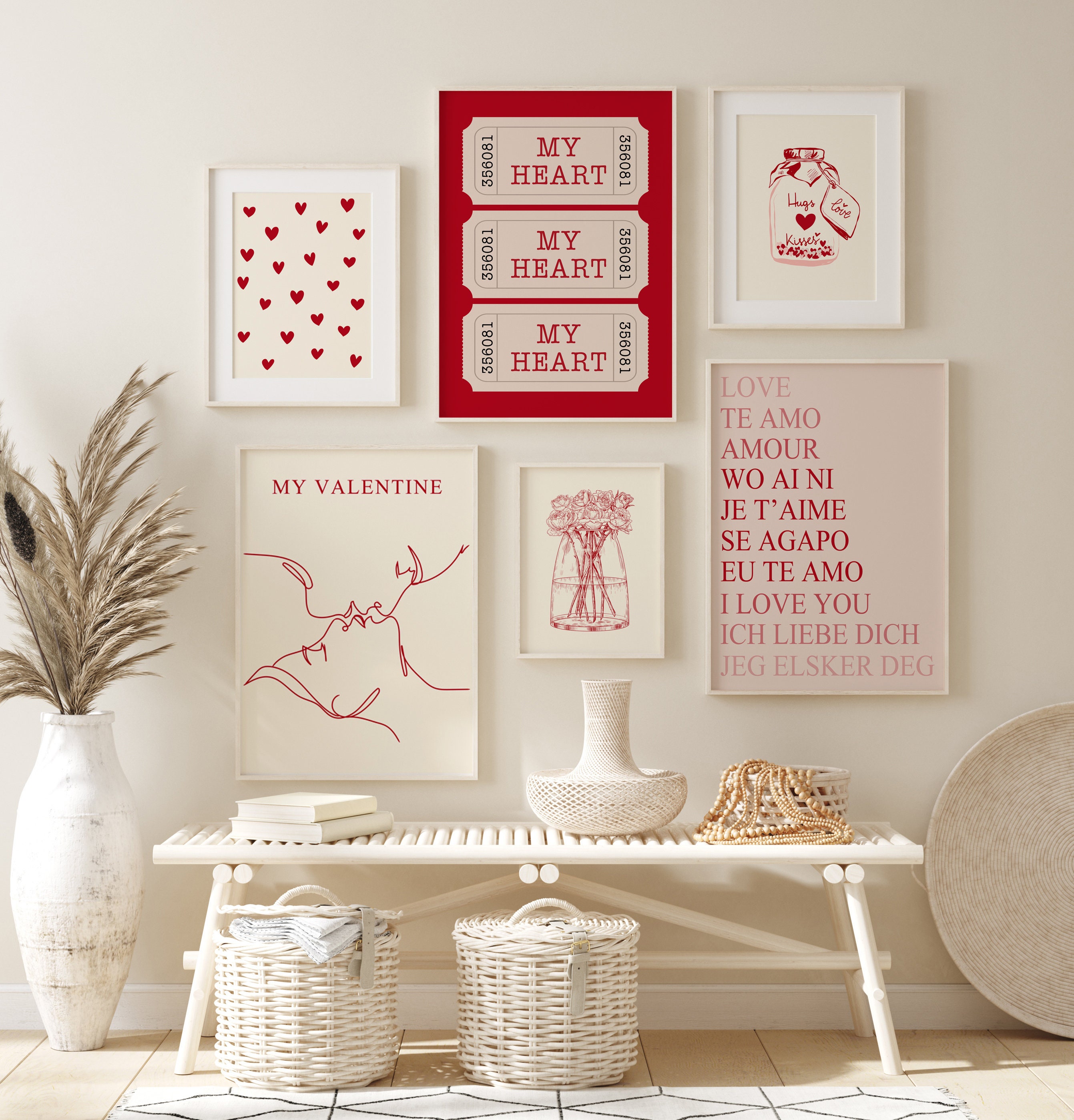 Valentines Day Decor, Set of 15 Printables, Valentines Day Printables ...