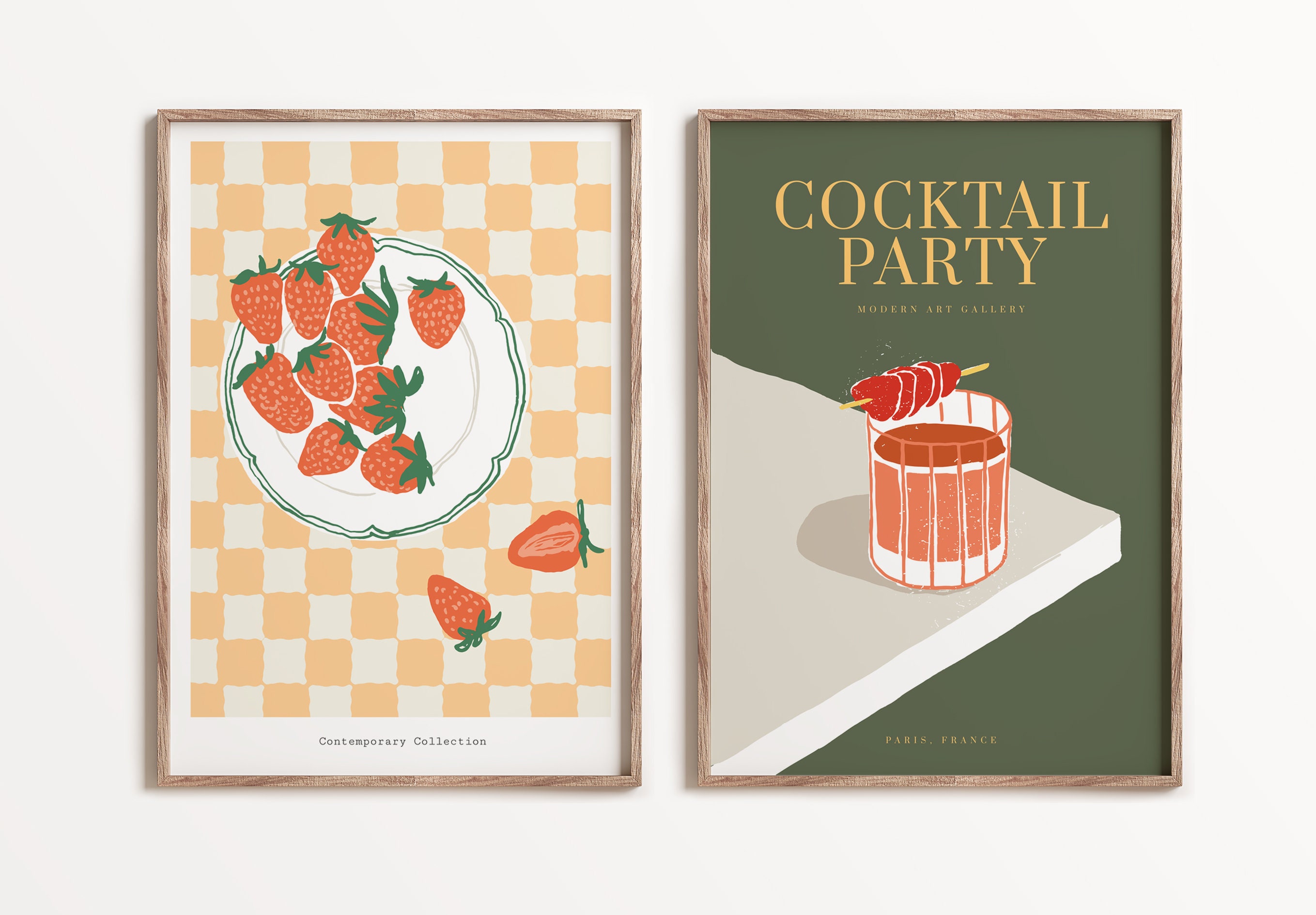 Kitchen Wall Art, Kitchen Print Set of 8, Aesthetic Kitchen Decor ...