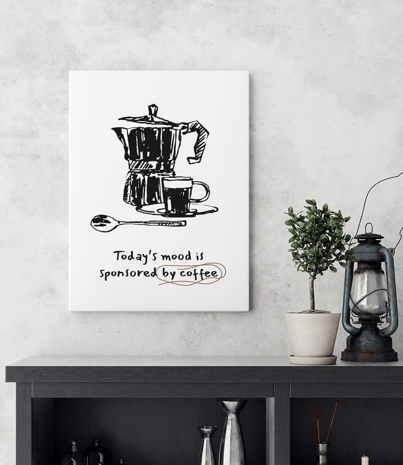 Coffee Wall Print, Coffee Bar Print, Aesthetic Kitchen Decor, Funny ...