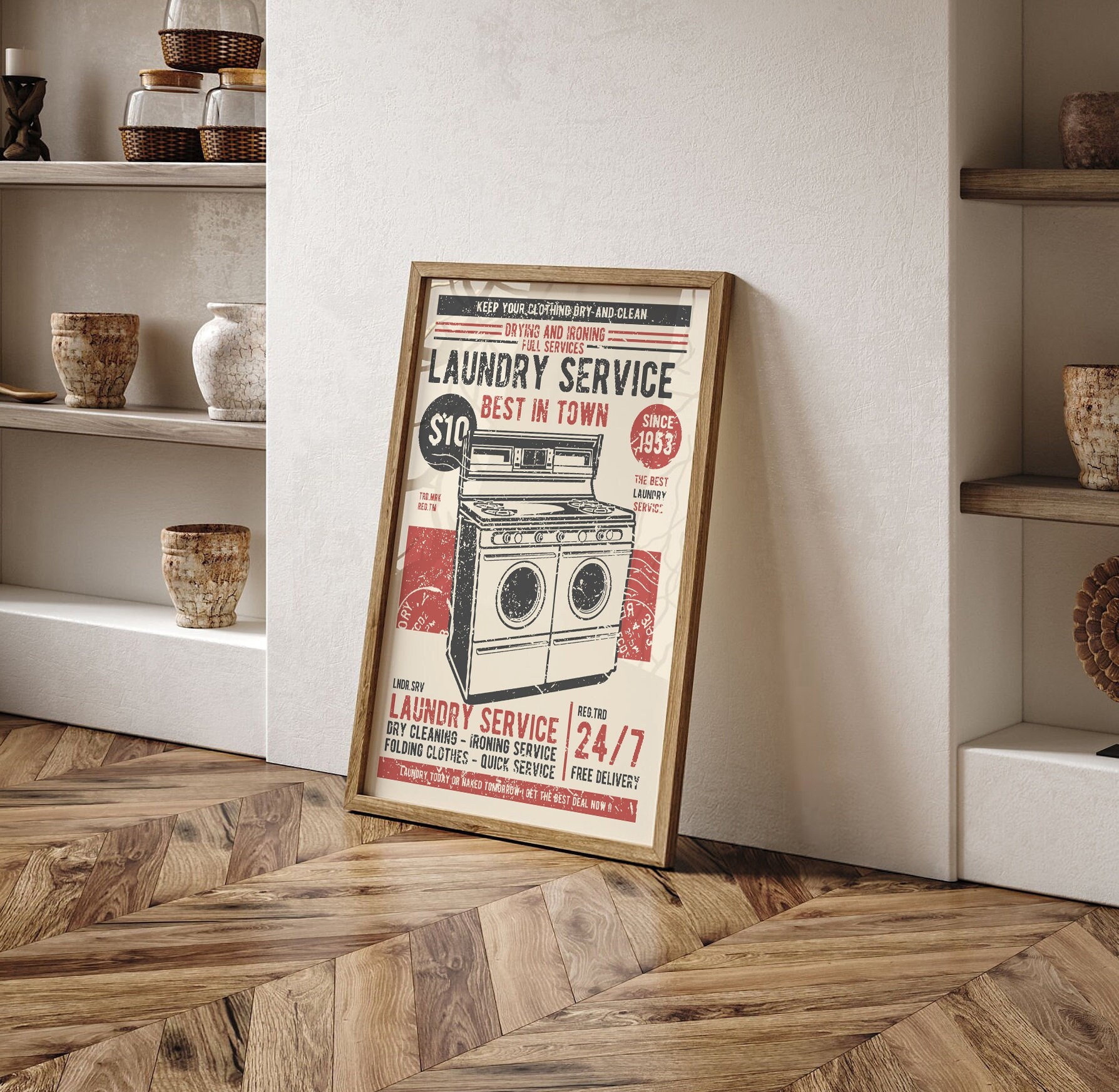 Retro Laundry Room Poster, Laundry Room Decor, Laundry Wall Art ...