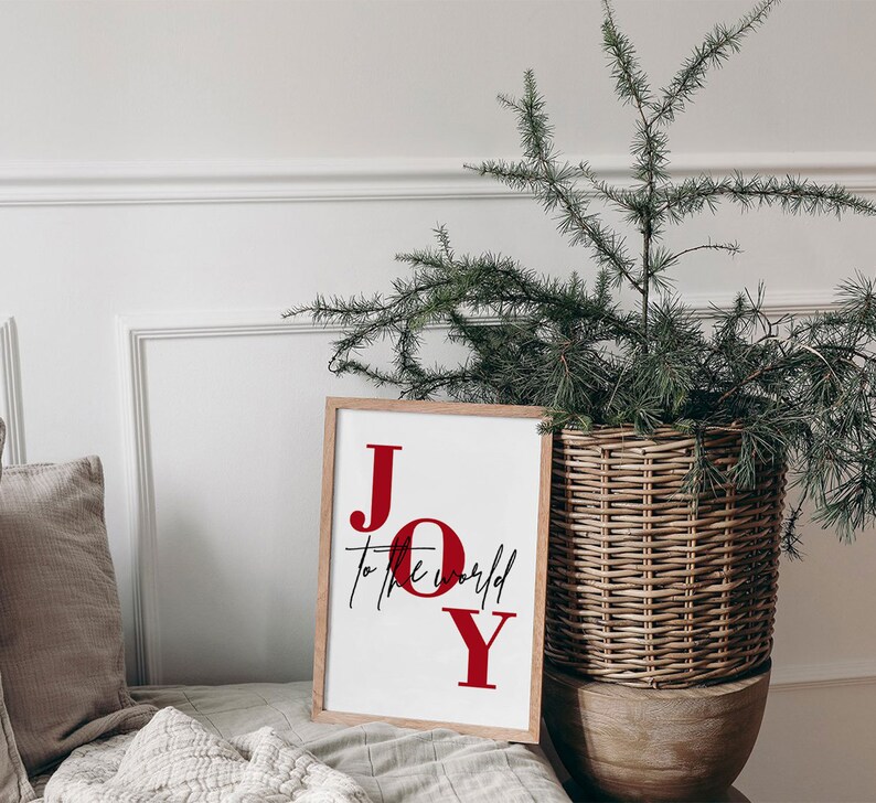 Joy to the World Poster Cozy Christmas Wall Decor Christmas - Etsy