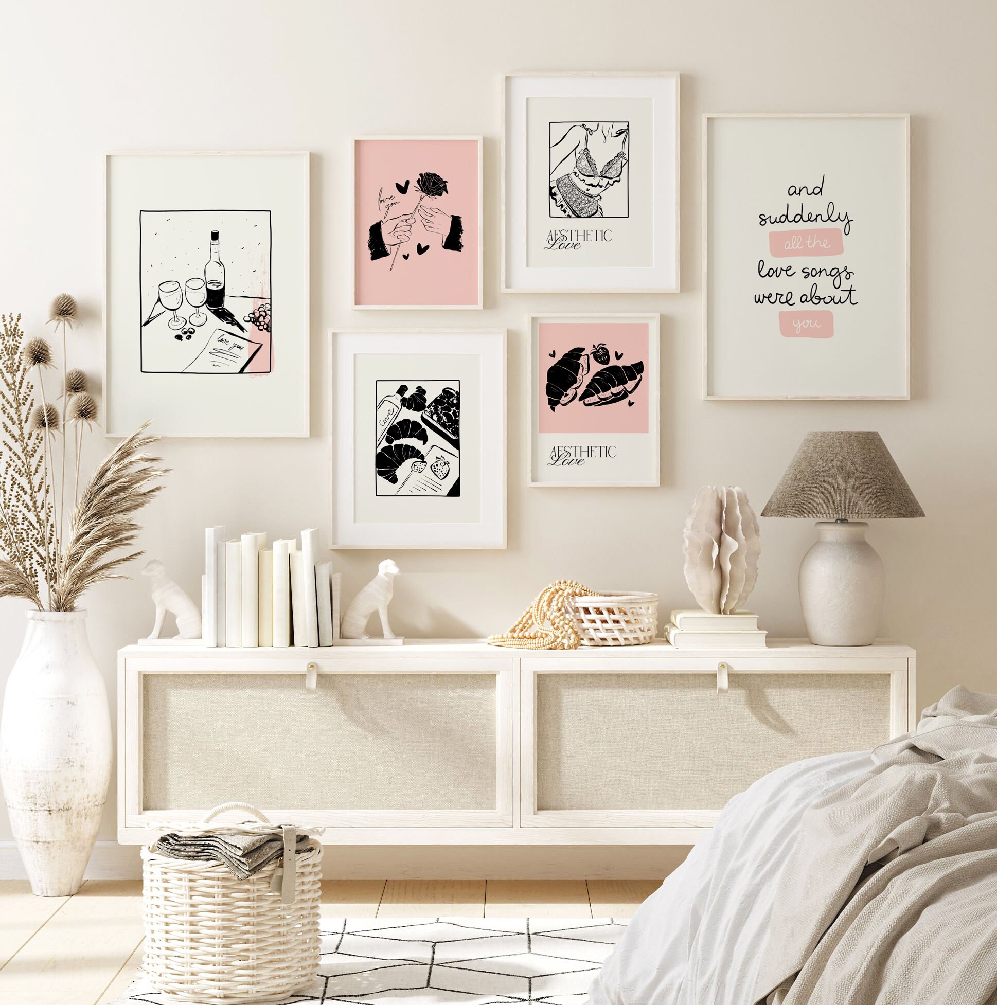 Valentines Day Print, Set of 6, Valentines Day Decor, Romantic Gallery ...