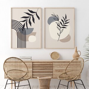 Boho Style Poster Prints, Set of 2 Print, Abstract Wall Decor ...
