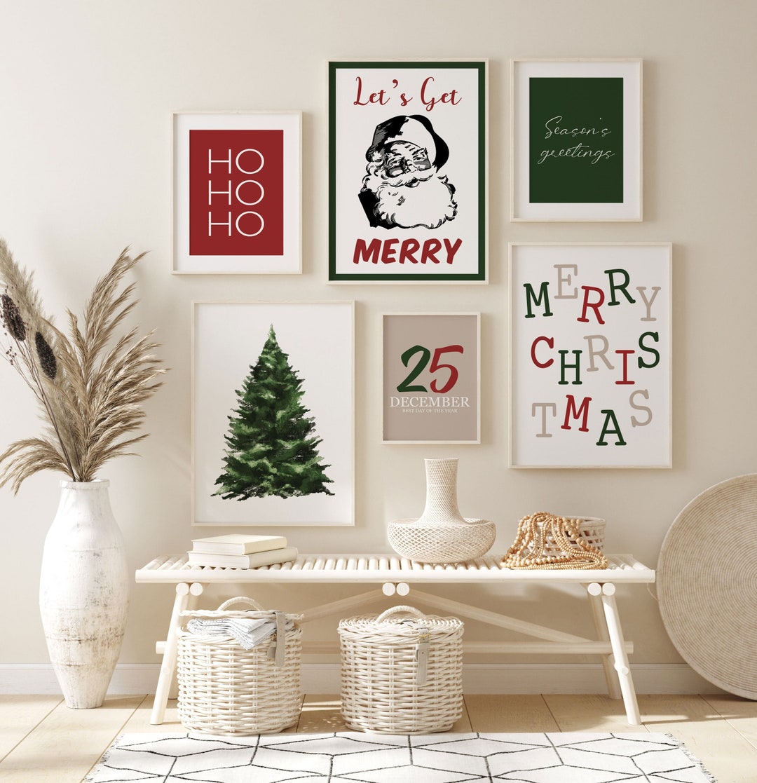 Classic Christmas Wall Decor, Set of 6 Prints, Christmas Gallery Wall ...