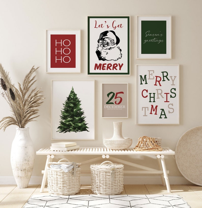 Classic Christmas Wall Decor, Set of 6 Prints, Christmas Gallery Wall ...