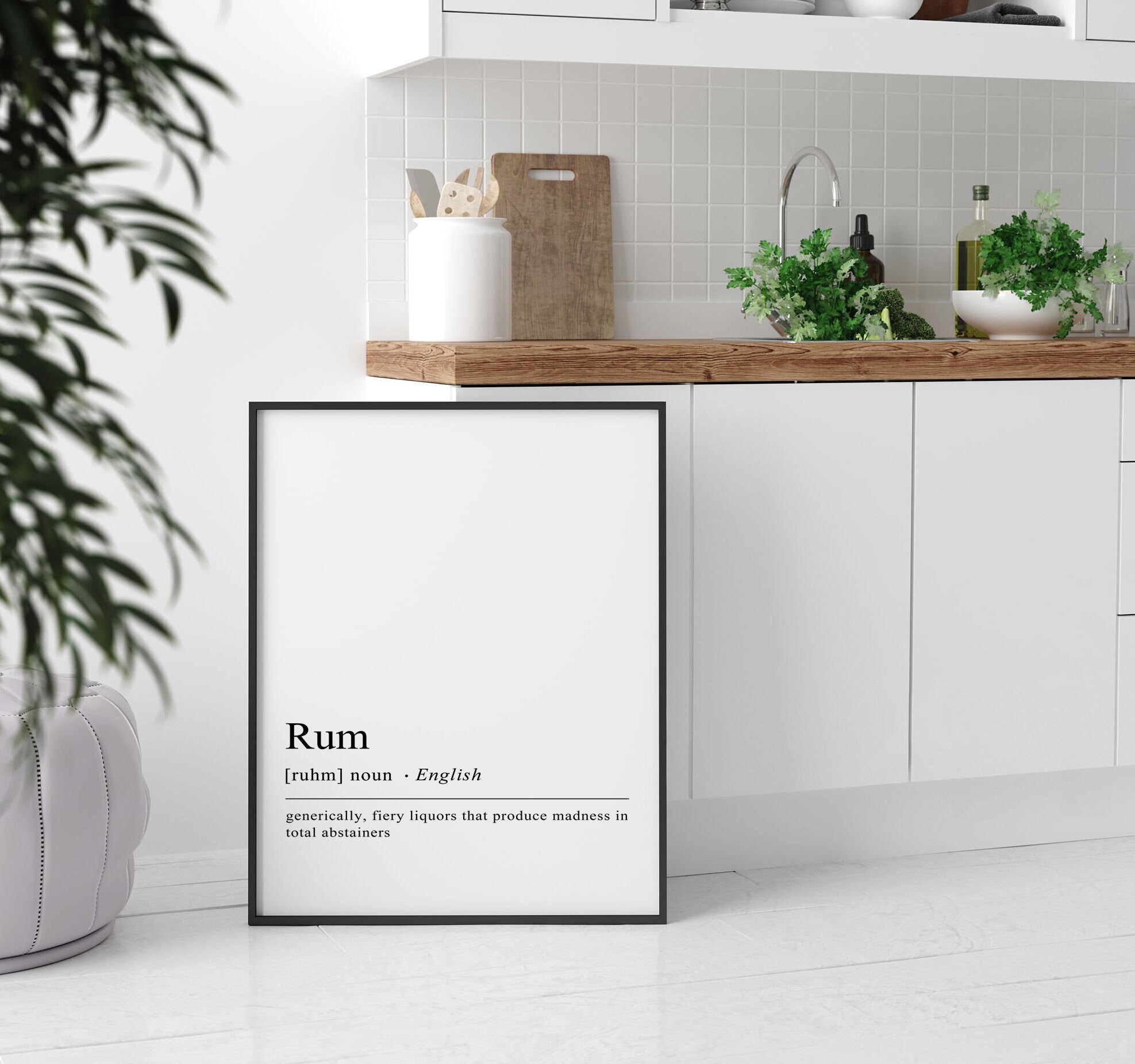 Rum Definition Print, Bar Cart Decor, Bar Accessories, Bar Cart Print ...