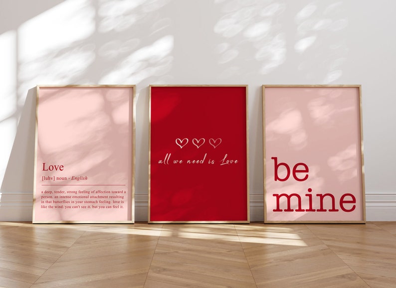 Valentines Day Decor, Set of 15 Printables, Valentines Day Printables ...