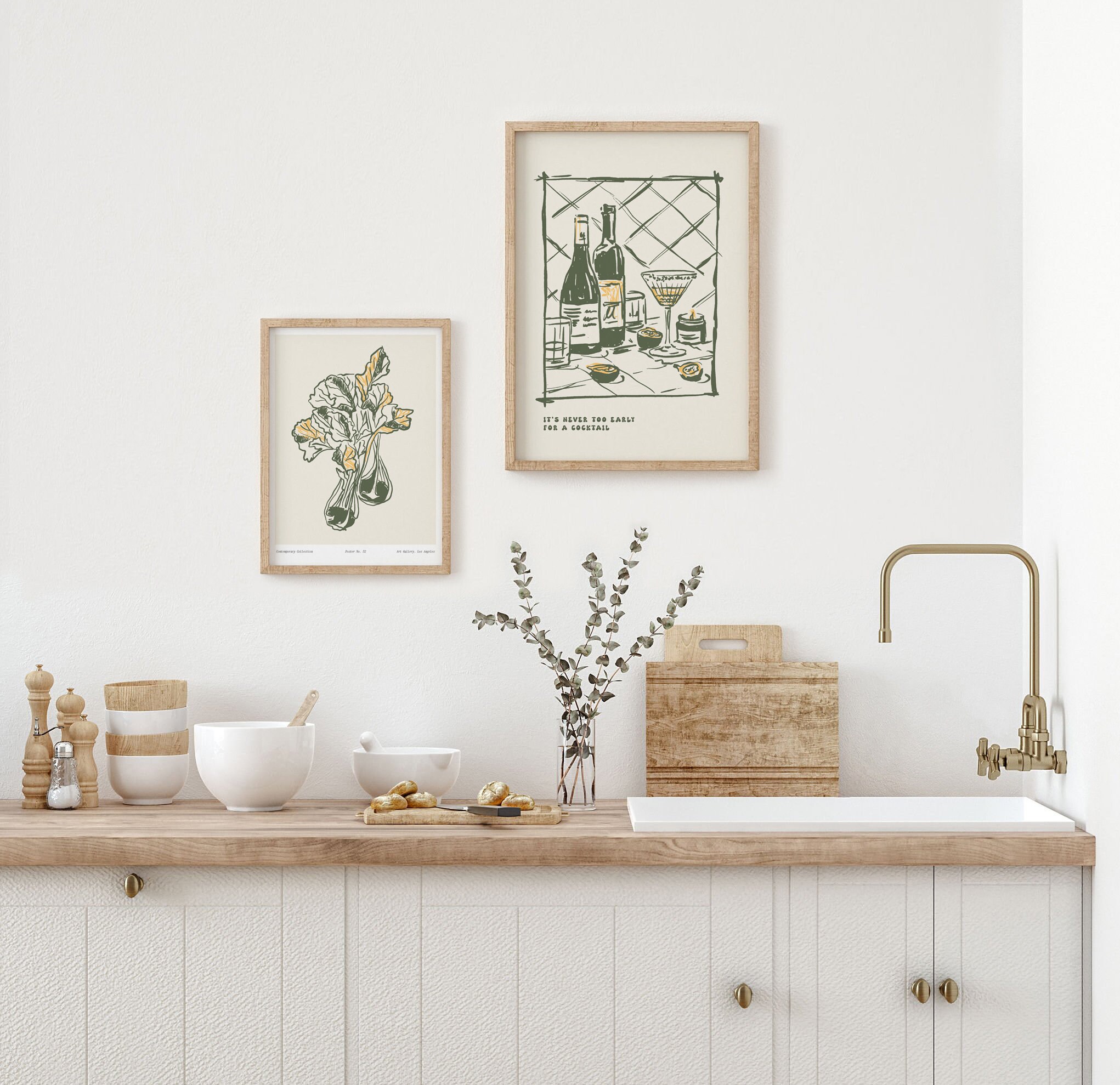 Kitchen Wall Art, Kitchen Print Set of 7, Aesthetic Kitchen Decor ...